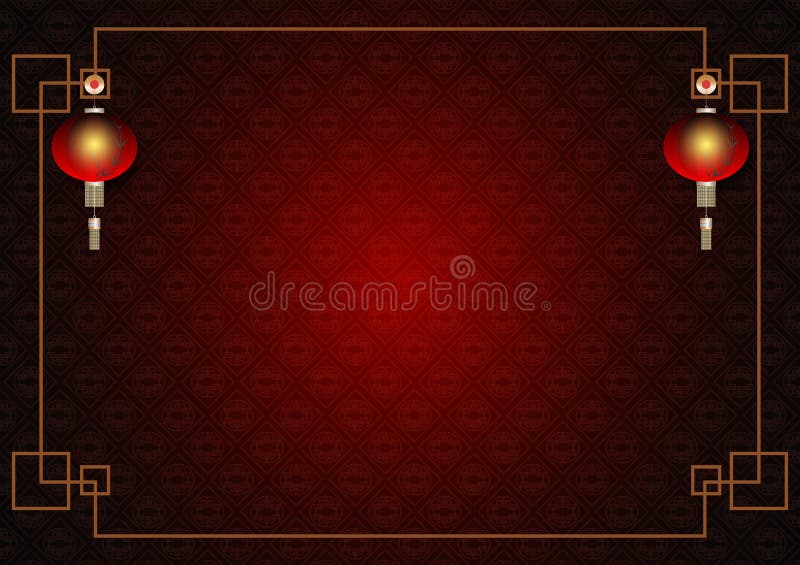 Traditional Chinese Red Background with Oriental Lantern Stock Vector ...