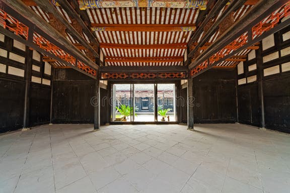 Traditional Chinese Reception Hall Stock Image - Image of hallway ...