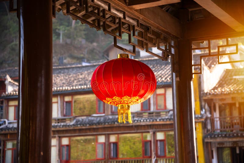 Traditional Chinese Red Lantern, Typical Decoration in Asia Stock Image ...
