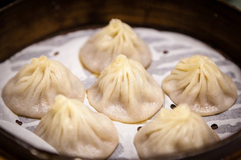 Traditional Chinese Soup Filled Pork Dumpling Xiao Long Bao Stock Image