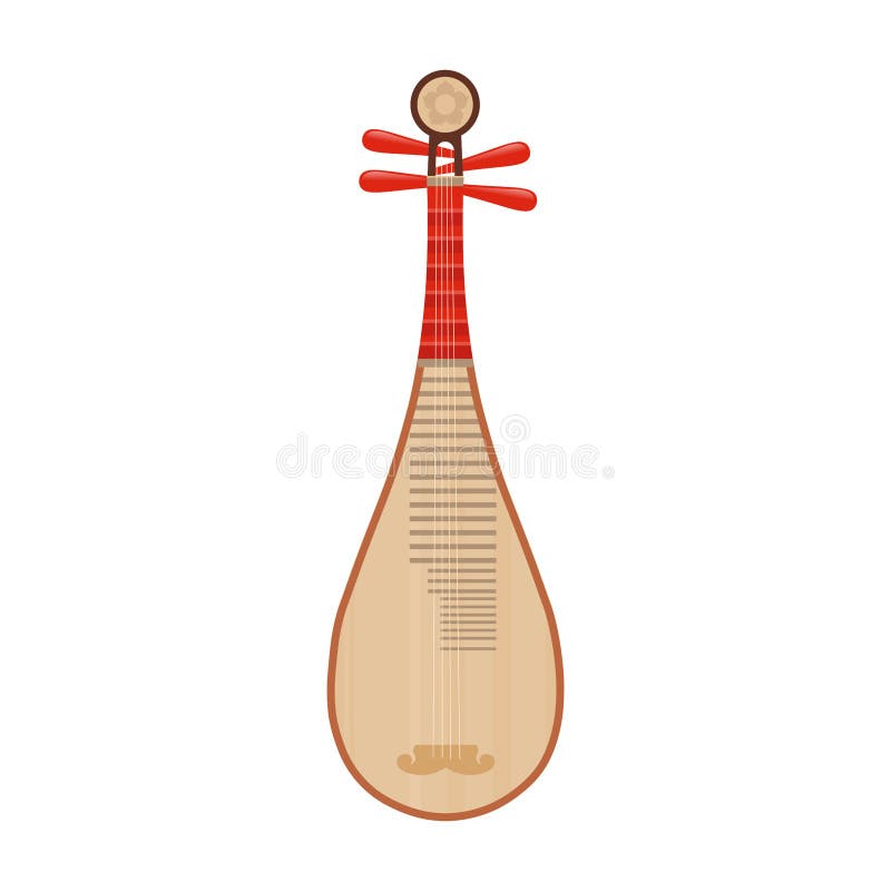 Pipa, Traditional Chinese Musical Instrument. Flat Vector Illustration ...