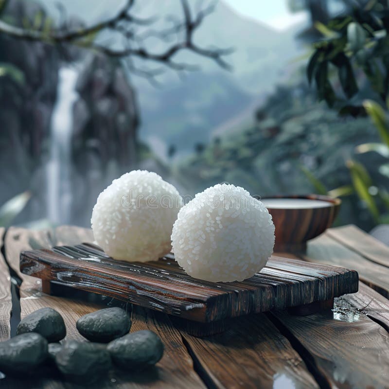 Traditional Chinese Sweet Rice Ball Stock Illustration - Illustration ...
