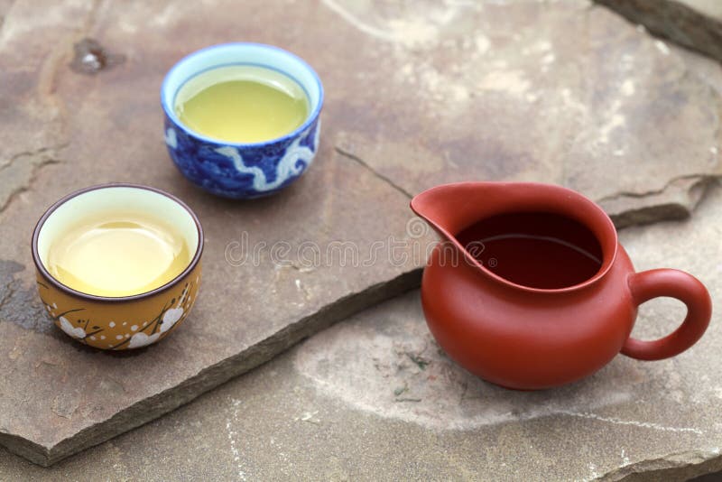 Traditional Chinese Tea Ceremony Accessories (cups and Pitcher) Stock ...