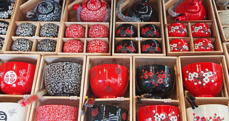 Traditional Chinese Tea Pots and Caps Stock Photo - Image of classic ...