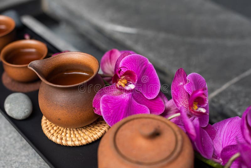 Traditional Chinese Tea Set Up Stock Image - Image of background ...