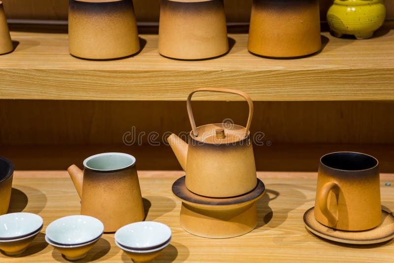 Traditional Chinese Tea Sets on a Table Stock Image - Image of table ...