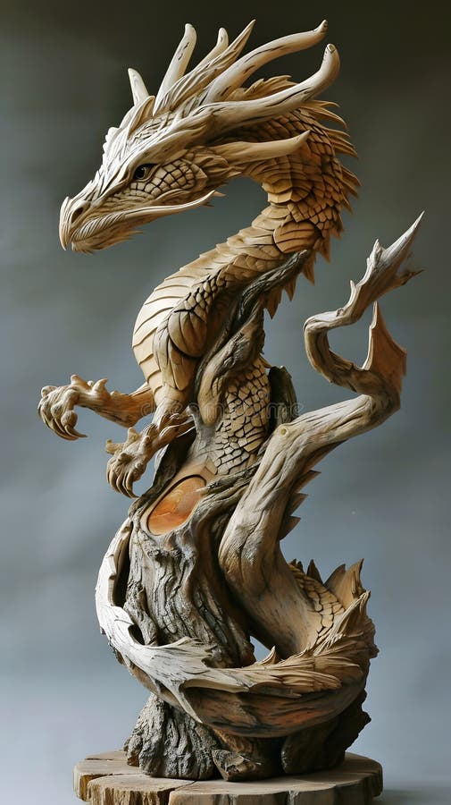 Traditional Chinese Wooden Dragon, Symbol of the Year, Generative Ai ... Traditional Chinese Wooden Dragon, Symbol of the Year, Generative Ai ...