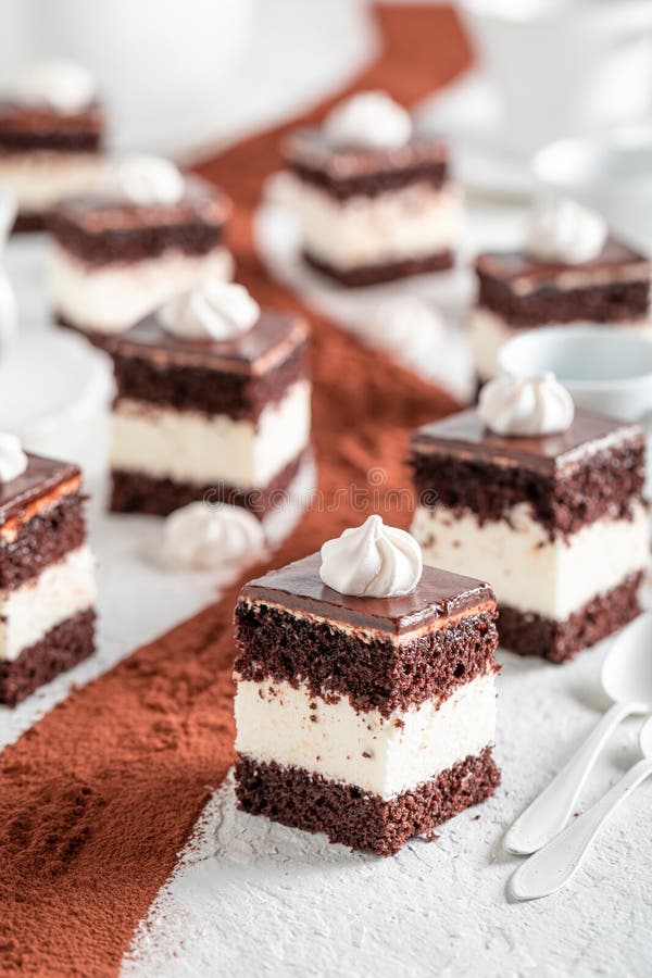 Traditional Chocolate Cream Cake Made of Cream and Cocoa Stock Image ...