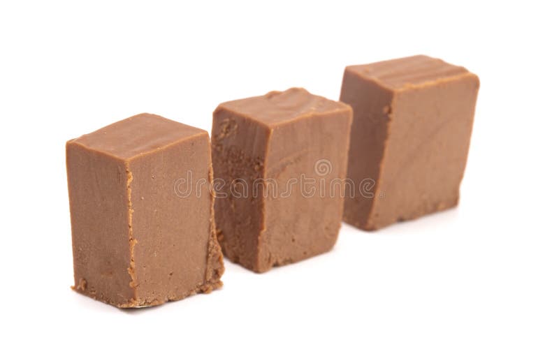 Chocolate Fudge on a White Background Stock Photo - Image of classic ...