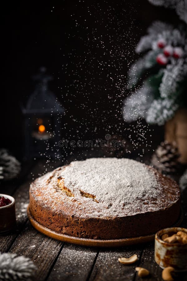 Traditional Christmas cake stock image. Image of fruitcake - 204502003