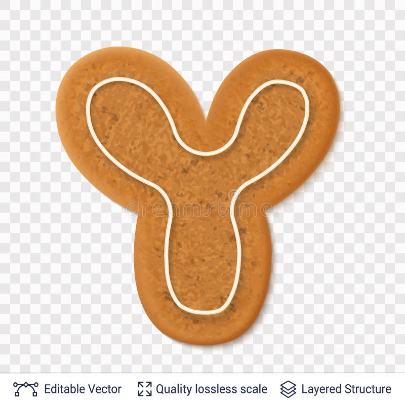 Gingerbread Letter Y Symbol with Drop Shadow. Stock Vector ...