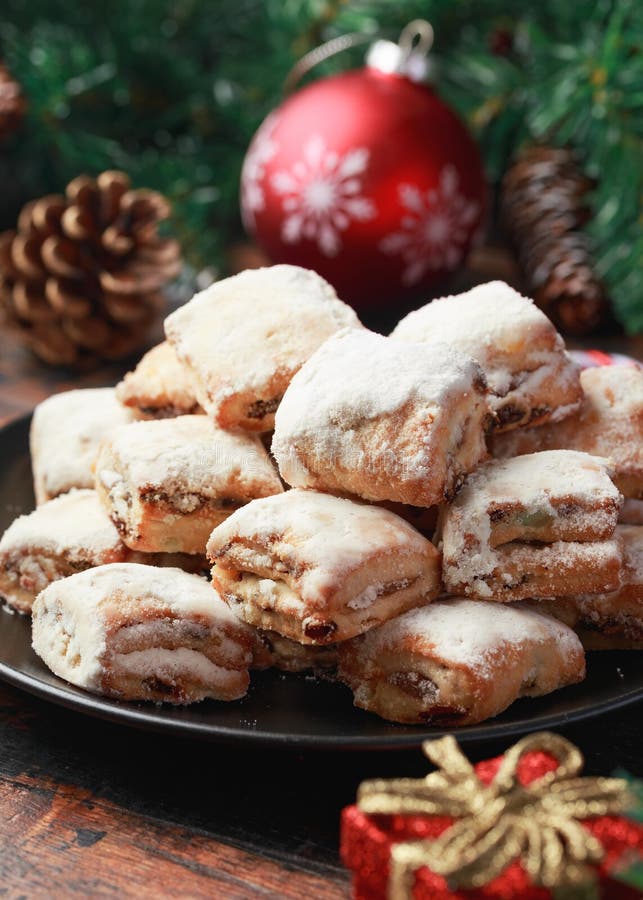 Traditional Christmas German Mini Apple Stollen Bites Stock Photo ...