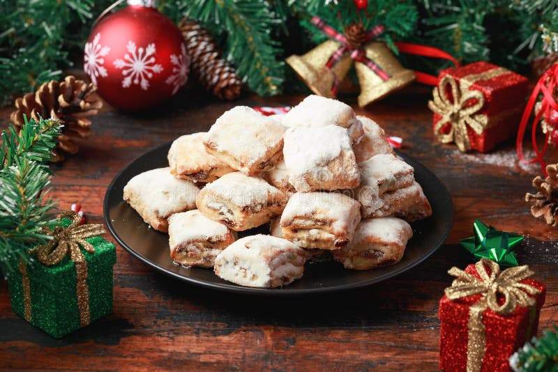 Traditional Christmas German Mini Apple Stollen Bites Stock Image ...