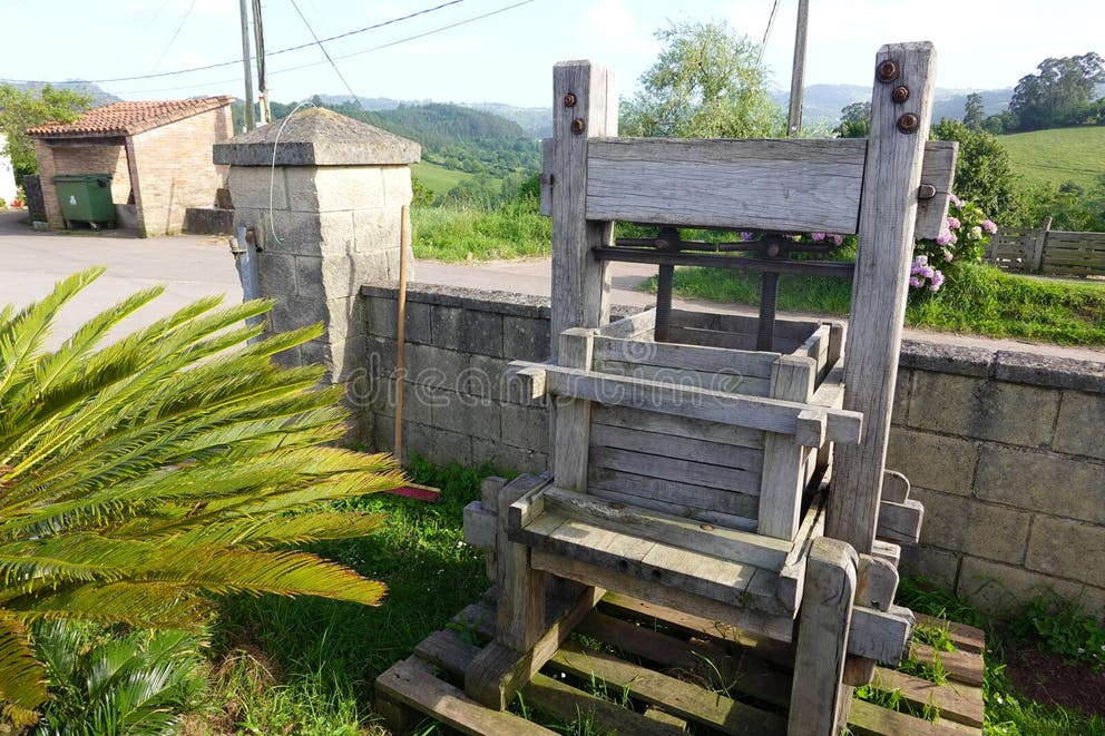 Traditional Cider Press To Press Apples and Make Cider. Antique Tools ...