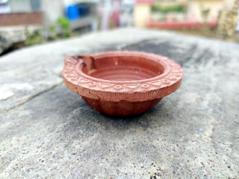 Traditional Clay Diya Lamps Lit during Diwali Celebration Stock Image ...