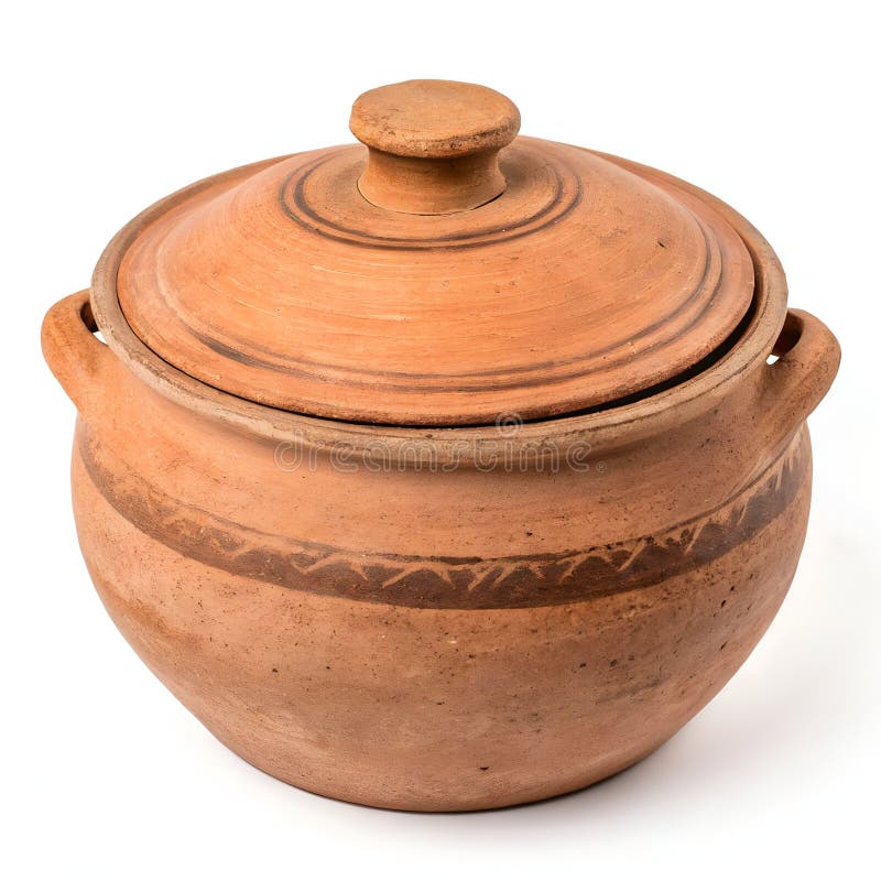 Traditional Clay Pot with Lid Stock Illustration - Illustration of ...