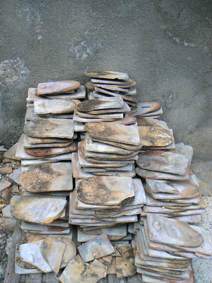 Clay roof tiles stock photo. Image of renovation, site - 264172510
