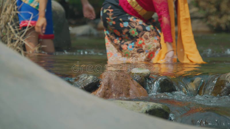 Traditional Clothing and River Washing Stock Footage - Video of ...