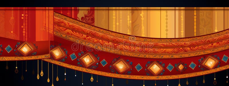 Traditional Clothing Sari Diwali Banner Stock Illustration ...