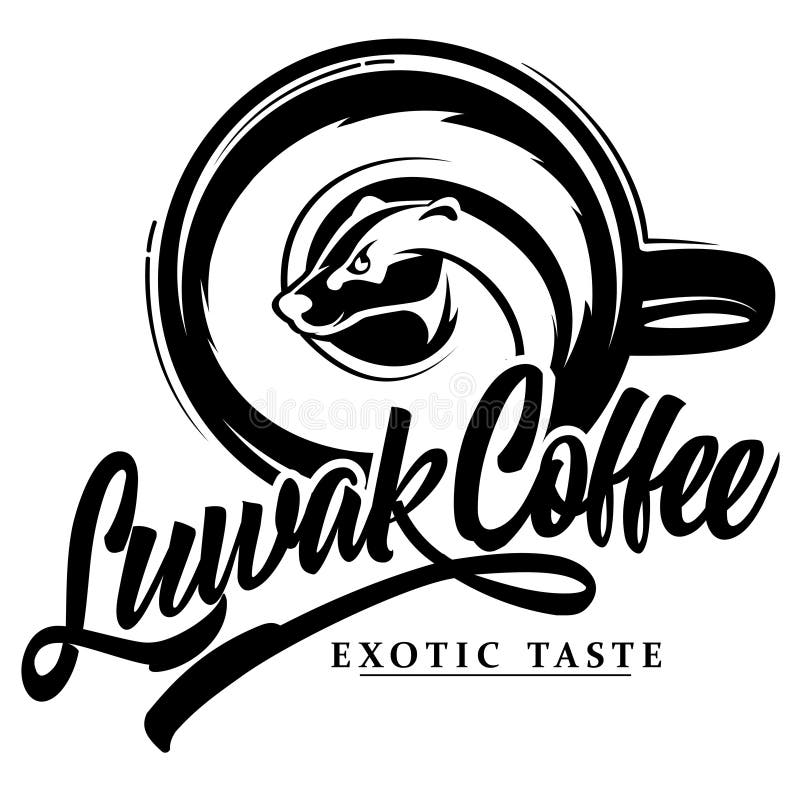 Luwak or Civet coffee logo stock vector. Illustration of coffee - 207947161