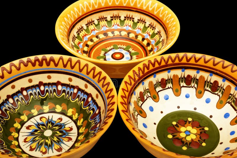Traditional Colored Pottery. Stock Image - Image of motley, background ...