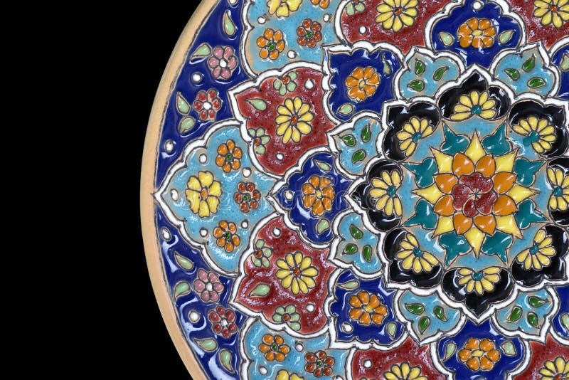 Iranian Ceramic Plate with Pattern Stock Photo - Image of craft, style ...