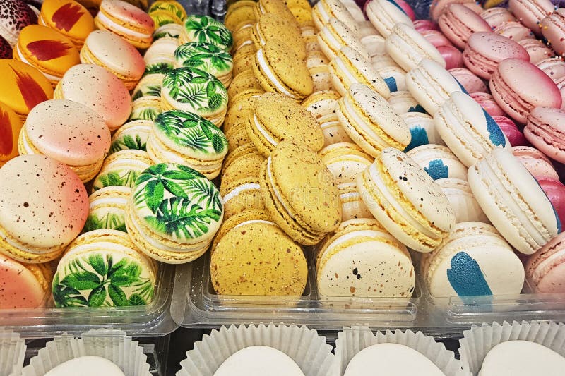 Traditional Colorful Macaroons in a Row Stock Image - Image of ...
