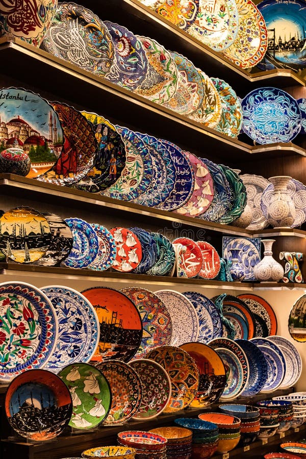 Traditional Colorful Plates Editorial Photo - Image of istanbul ...