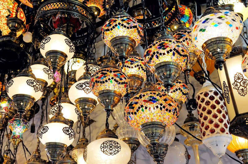 Traditional Colorful Turkish Glass Lamps Stock Image - Image of ...