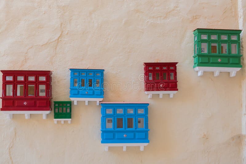 Traditional Balconies - Souvenirs from Malta Stock Photo - Image of ...