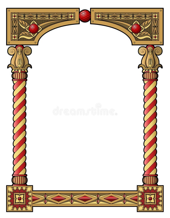 Traditional column frame stock vector. Illustration of carving - 33957567