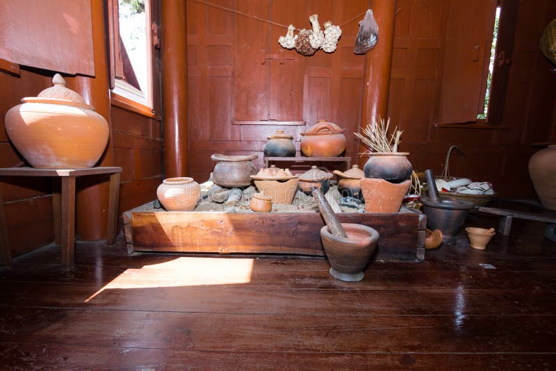 Traditional Common Thai Kitchen Stock Photo - Image of history, family ...