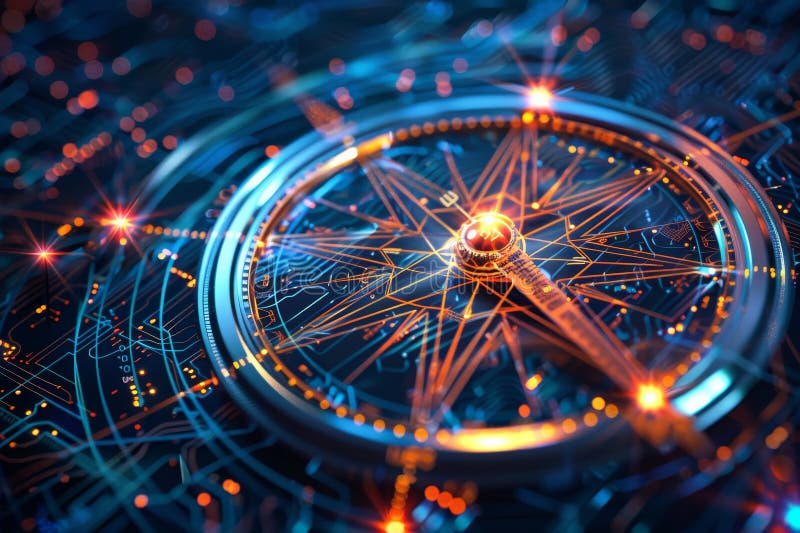 A Traditional Compass Transitioning into a GPS Navigation System ...