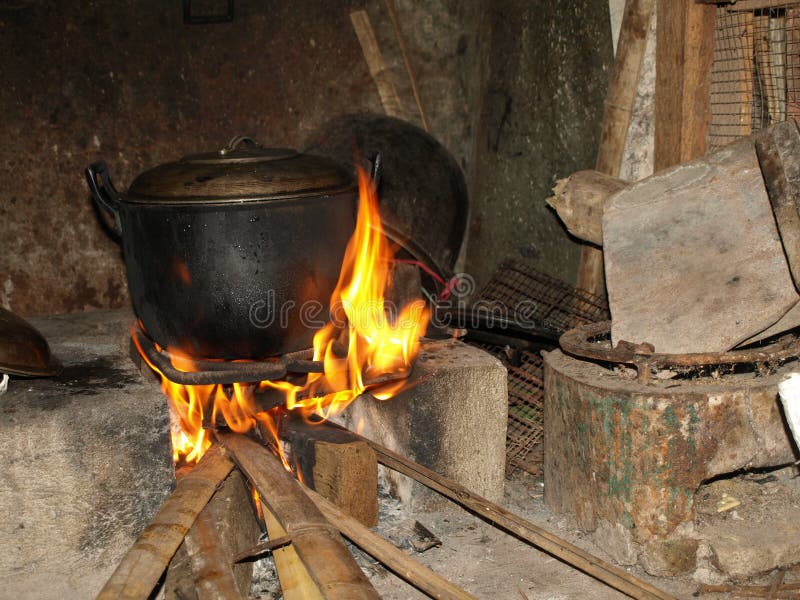 Traditional Cooking in the Philippines Stock Image - Image of wood ...