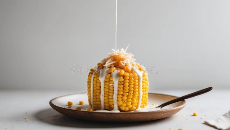 Traditional Corn Dessert with Sago Pearls and Coconut Milk. Stock Photo ...