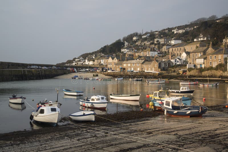 A Traditional Cornish Fishing Village and Harbor Stock Photo - Image of ...