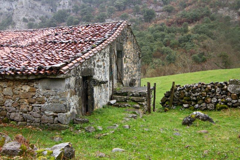 Traditional Cottage of the North of Spain Stock Photo - Image of brown ...
