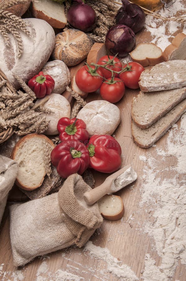 Traditional Country Food with Light Background Stock Image - Image of ...