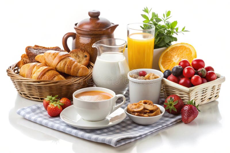 Traditional Countryside Breakfast Stock Illustration - Illustration of ...