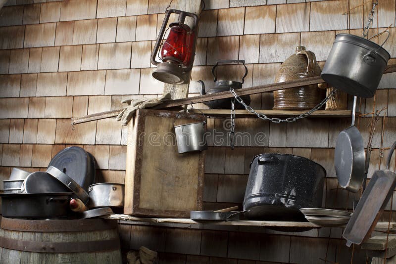Traditional Cowboy Makeshift Camp Kitchen Stock Image - Image of ...