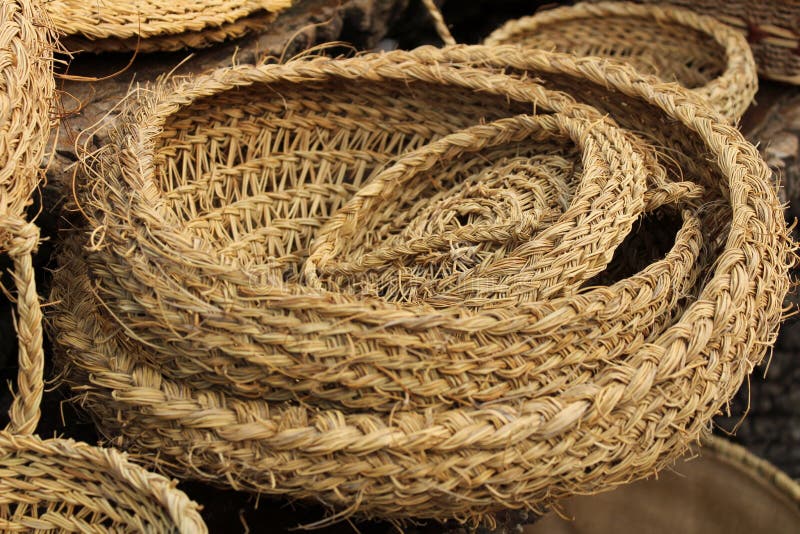 Traditional Craft Hemp Baskets Stock Image - Image of rustic, handmade ...