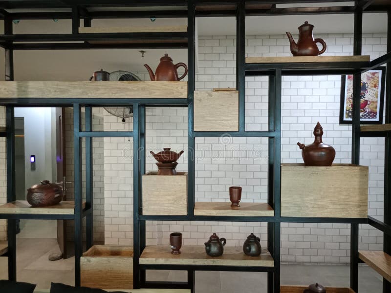 Traditional Crafts Made of Soil, Neatly Arranged As a Cafe Interior ...