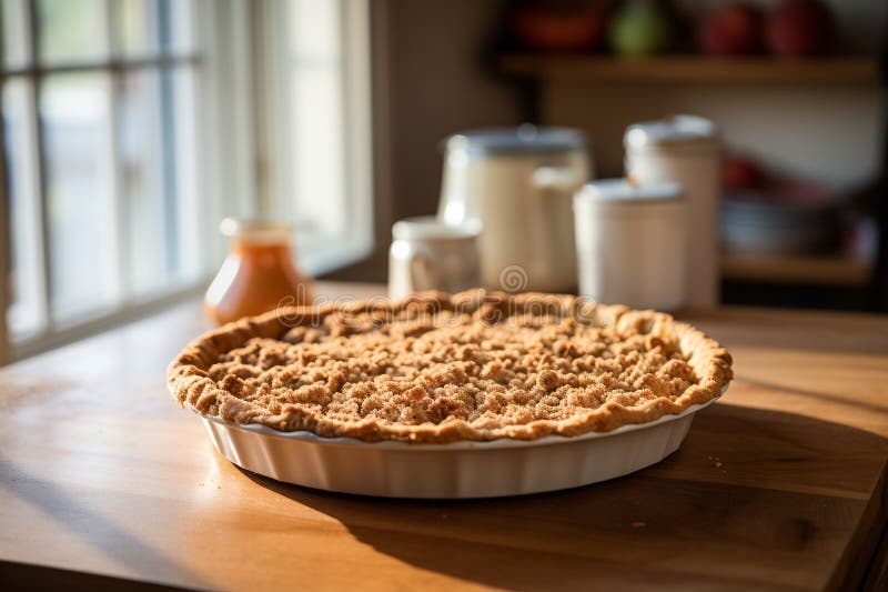 Traditional Crumble Pie stock illustration. Illustration of cookery ...