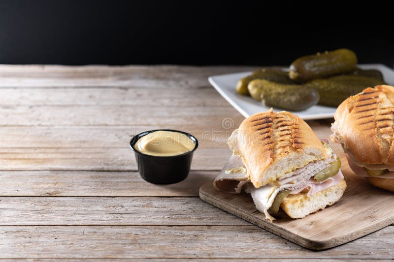 Traditional Cuban Sandwich on Wooden Table Stock Photo - Image of ...