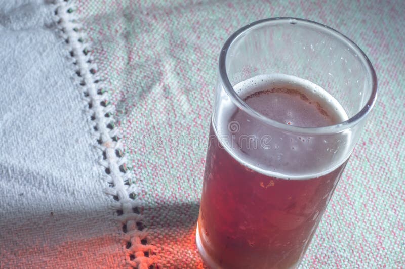 Traditional Cup with Reddish "Red Ale" Style Beer Copy Space Left Stock ...