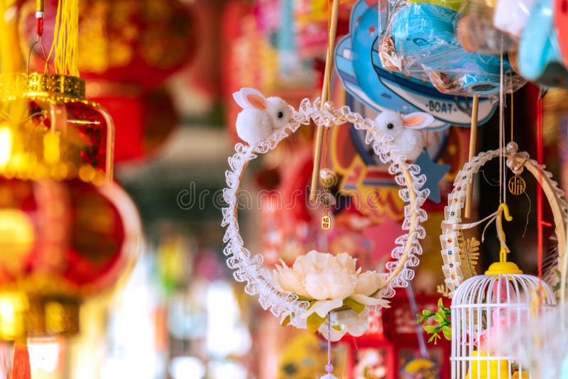Rabbit Shaped Lantern. Mid-Autumn Festival. Stock Photo - Image of ...
