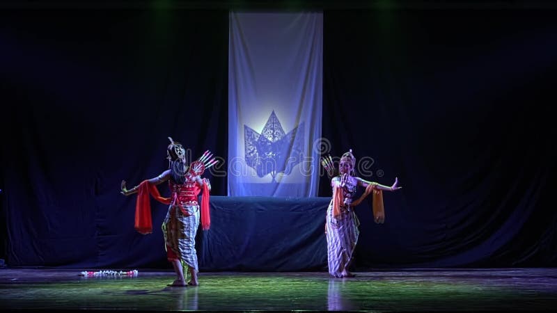 Traditional Dance Performance on Stage with Leaf Backdrop Stock Video - Video of melody, people ...