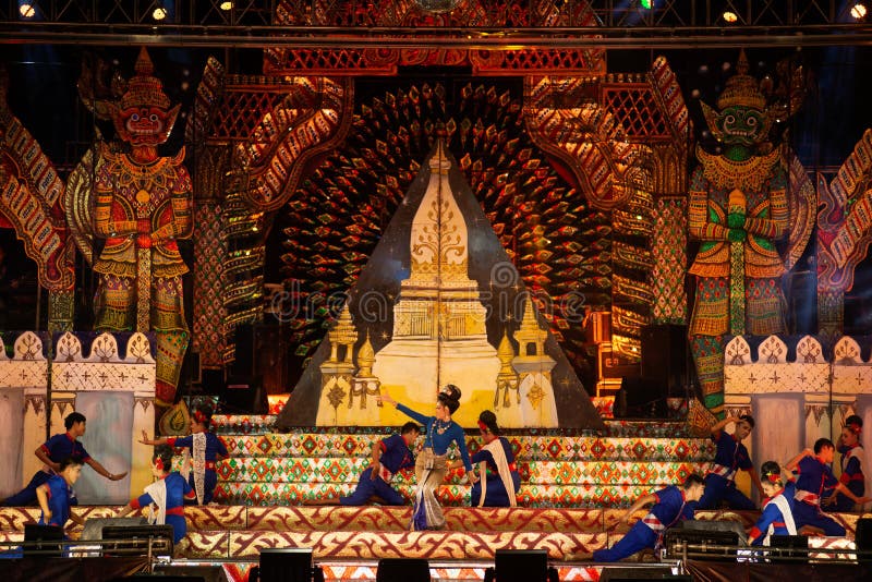 Traditional Dance Performance on Stage Take Part in the Celebration of ...