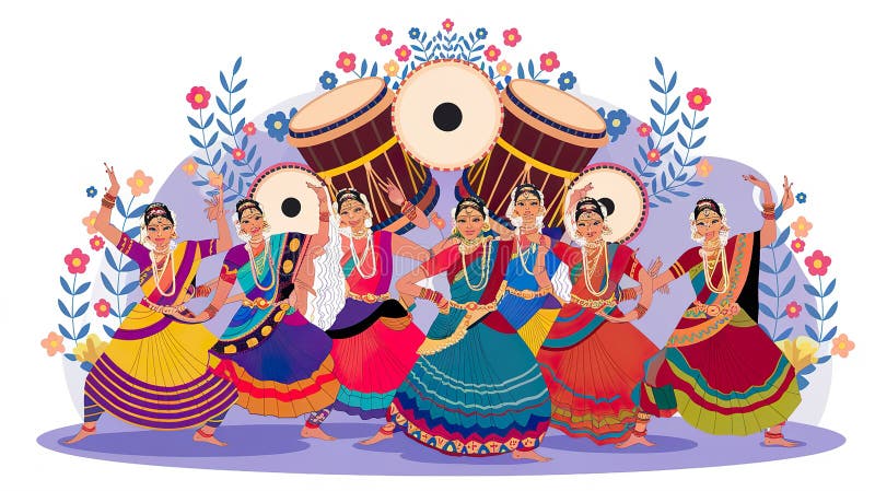 Traditional Dance Performance with Vibrant Costumes and Large Drums ...