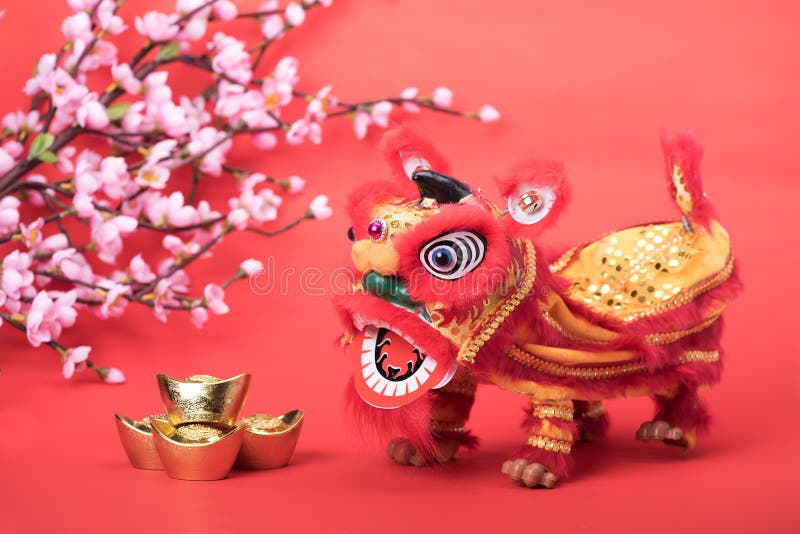 Traditional dancing lion stock image. Image of eastern - 49854689